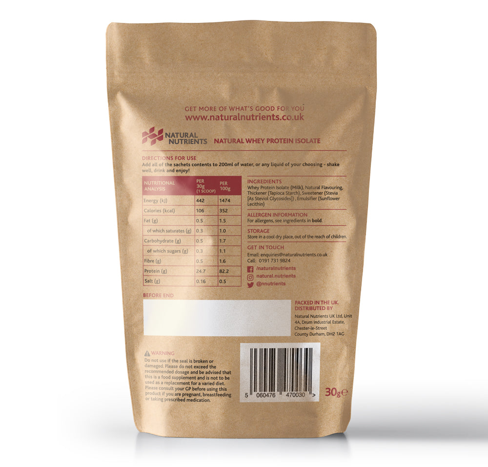 Natural Whey Protein Isolate | Grass Fed | Vanilla Sample Powder ...