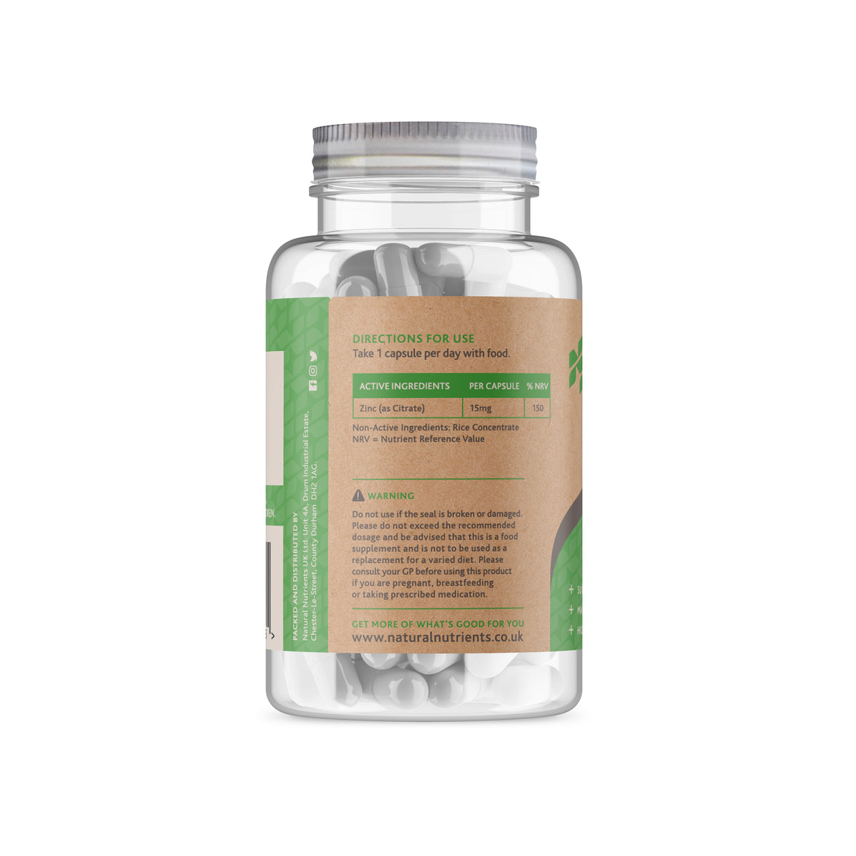 Zinc Citrate Supplement | High Strength | 150% RDA – Natural Nutrients